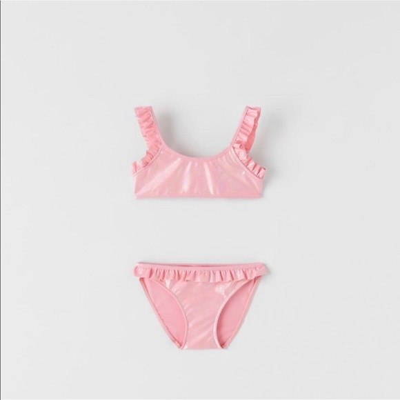 Zara | Swim | Zara Shiny Ruffled Bikini | Poshmark